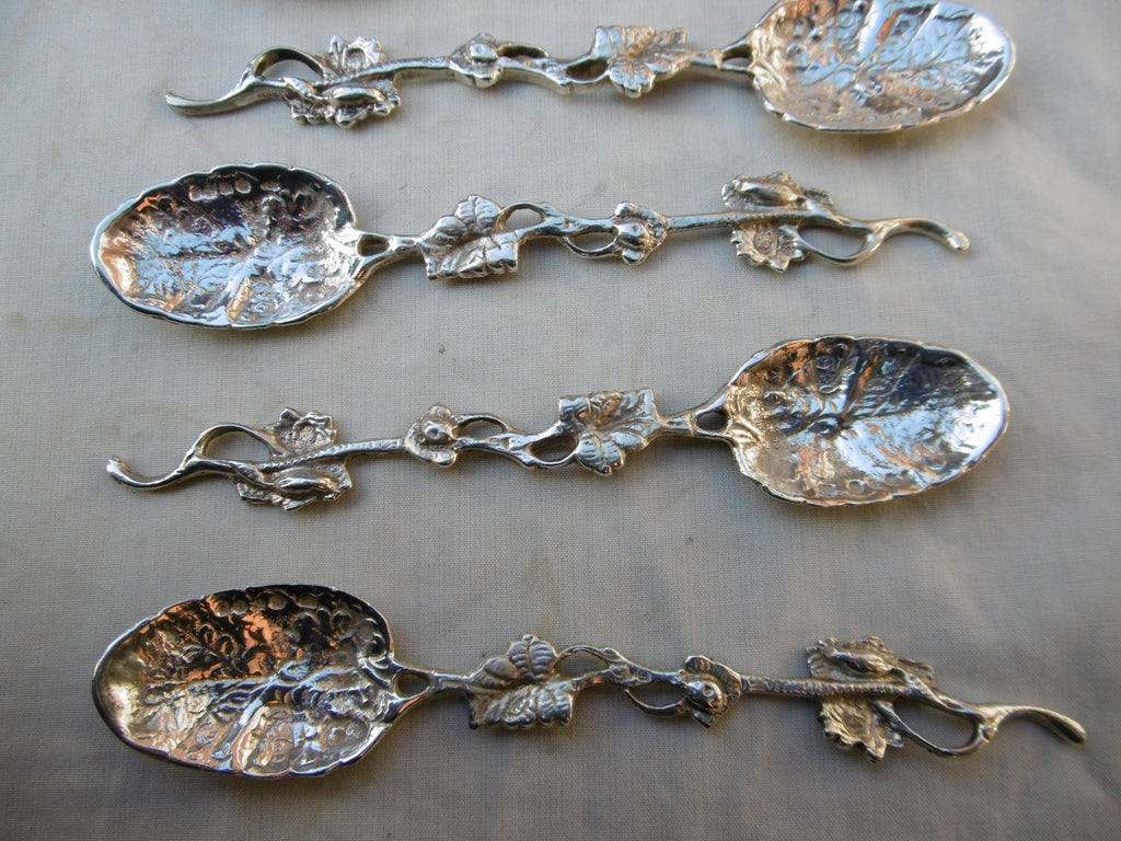 1834 fine set of 6 cast teaspoons in the 18th century style 80 grams ...