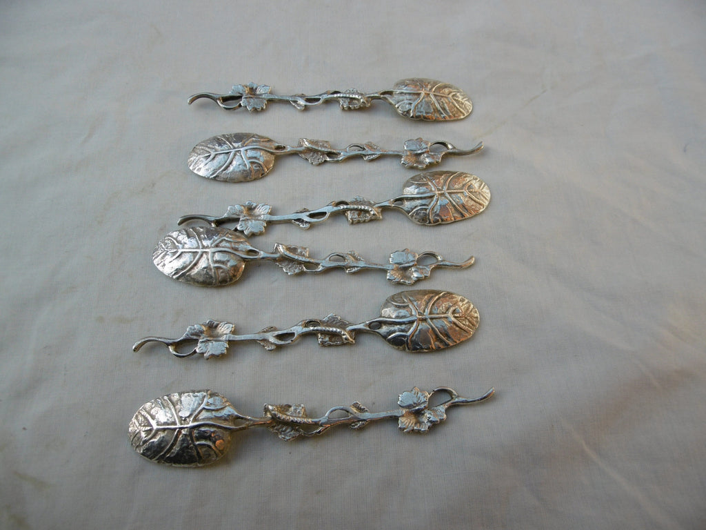 1834 fine set of 6 cast teaspoons in the 18th century style 80 grams ...